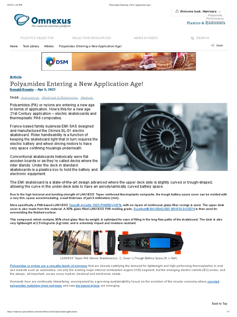 Polyamides Entering A New Application Age!: Article | PDF | Nylon ...