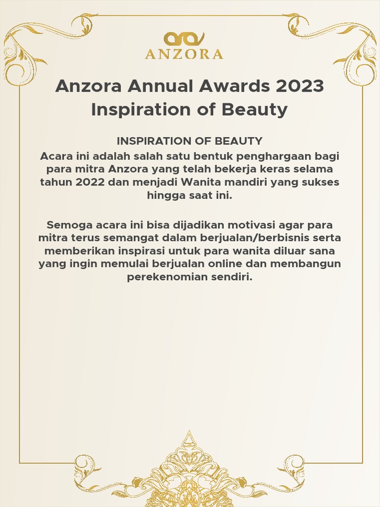 Anzora Awards: Inspirasi Wanita Mandiri | PDF | Bisnis