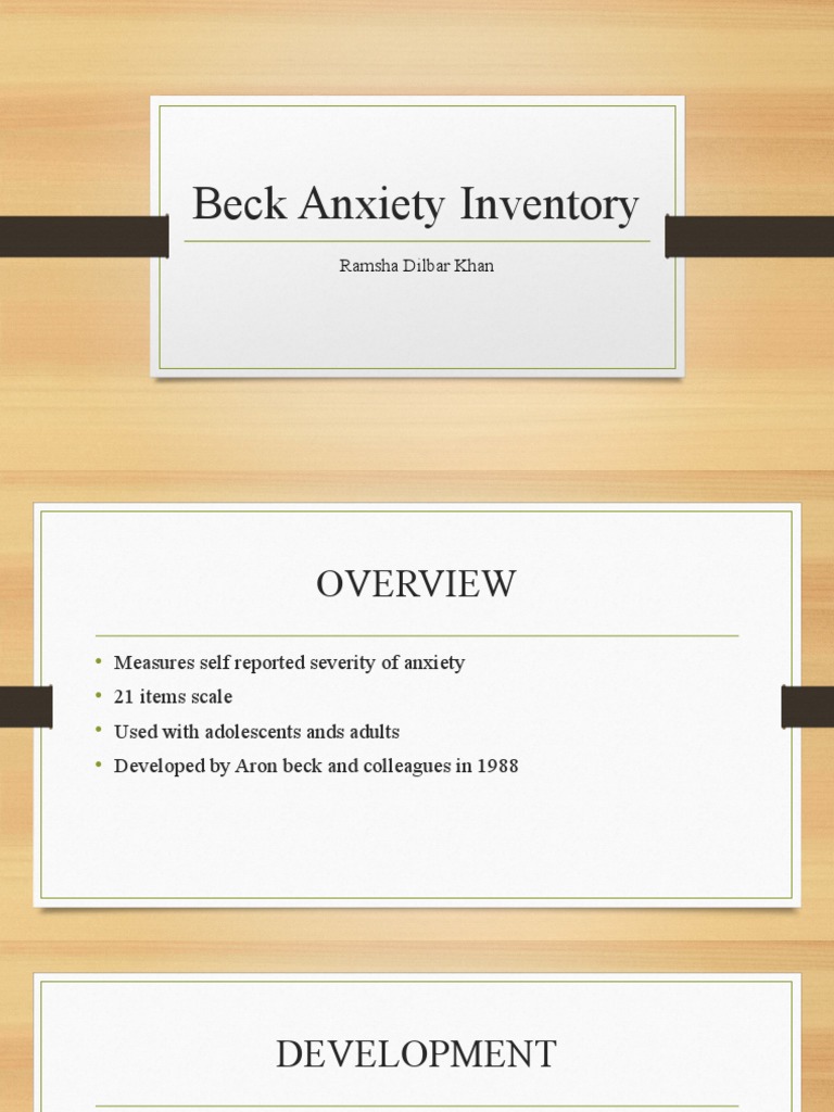 Beck Anxiety Inventory | PDF