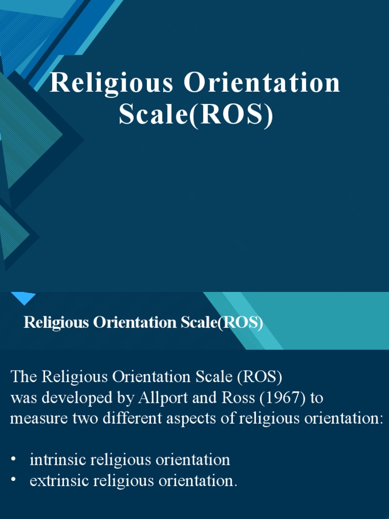 Religious Orientation Scale (ROS-R) | PDF