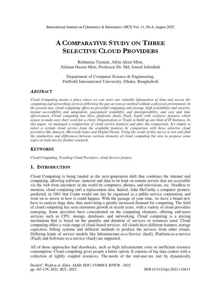 Comparative Study - Cloud Provider | PDF | Cloud Computing | I Pv6