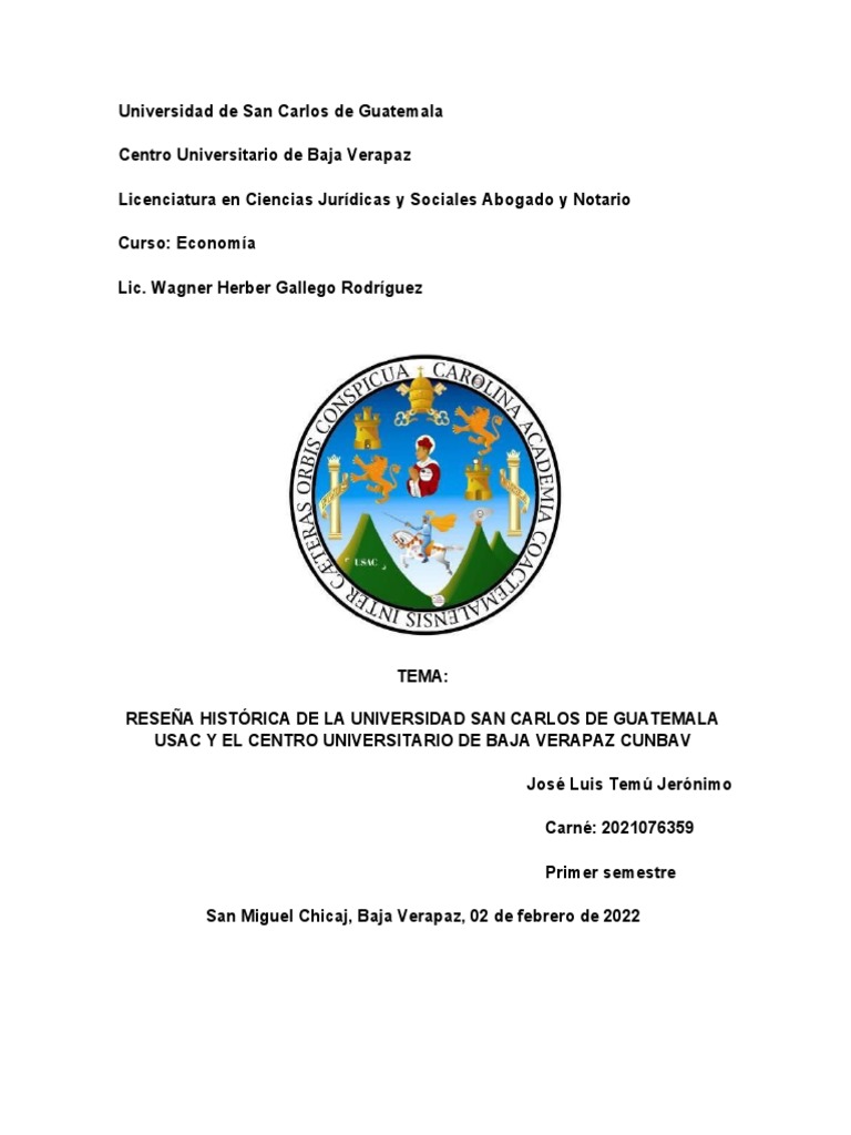 Reseña Histórica de USAC y CUNBAV | PDF | Guatemala | Universidad