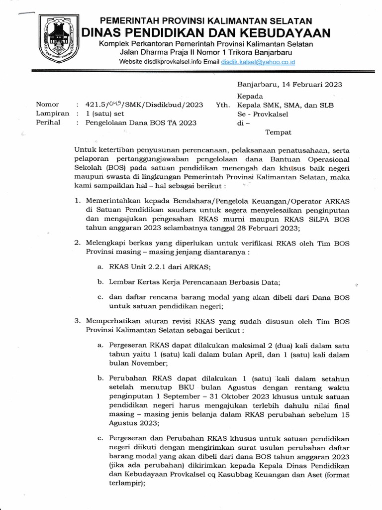 SE Pengelolaan BOSREG 2023 | PDF