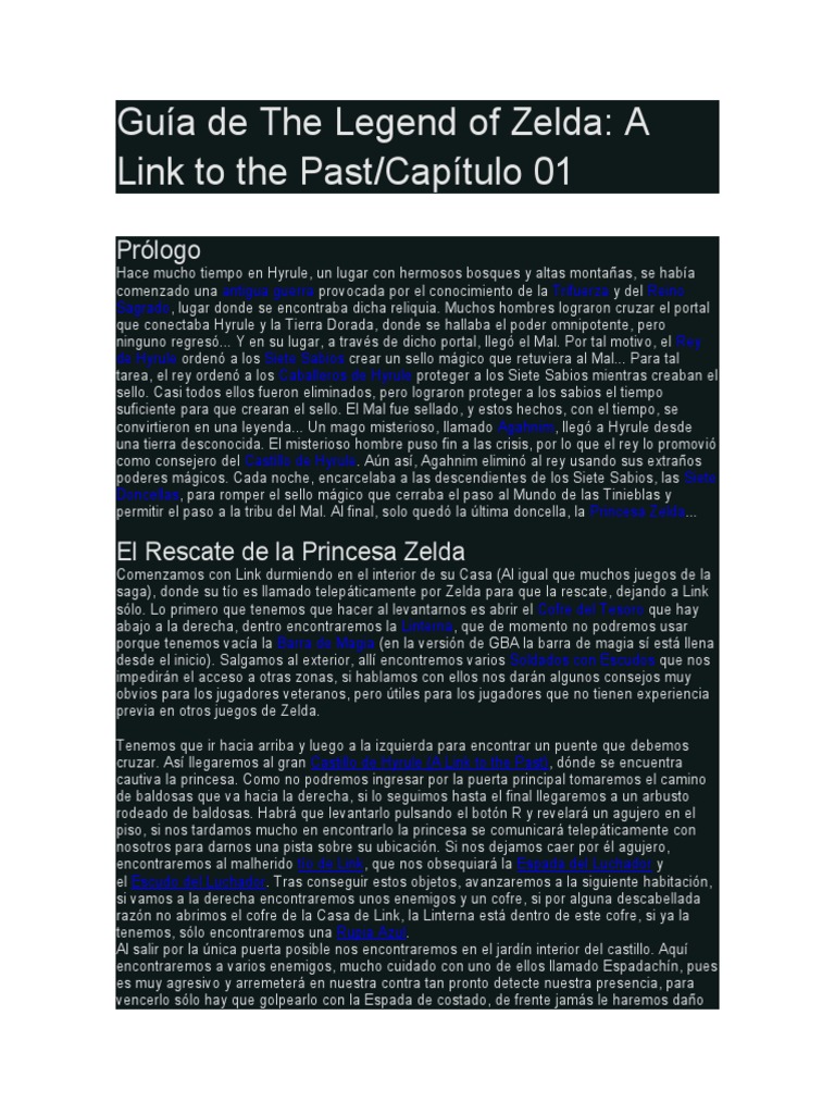 Guía de The Legend of Zelda A Link To The Past | PDF