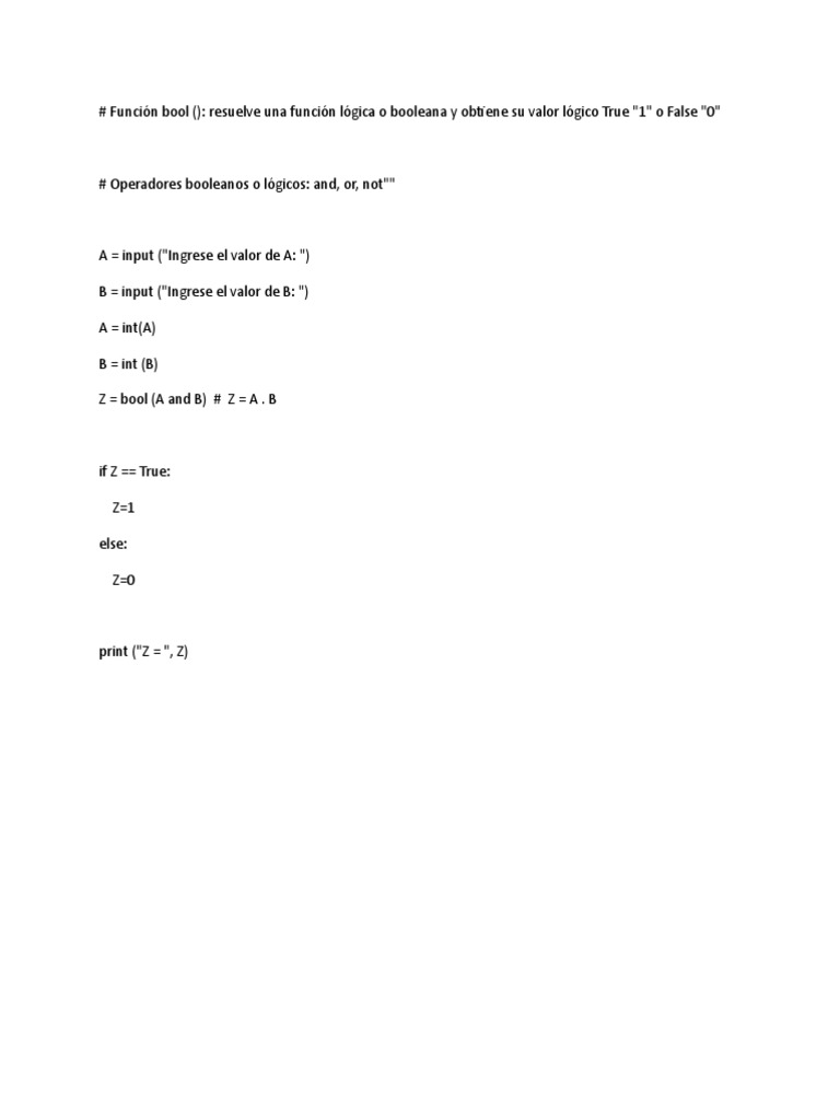 Función Lógica (Código de Python) | PDF