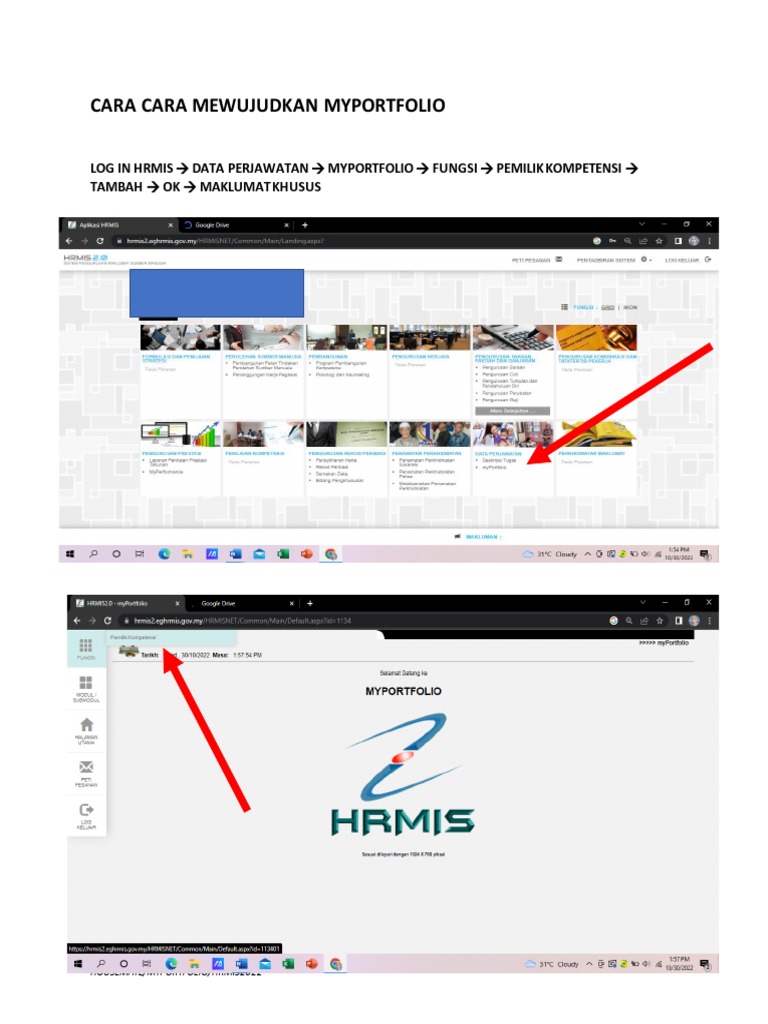 Panduan Lengkap Hantar MyPortfolio | PDF