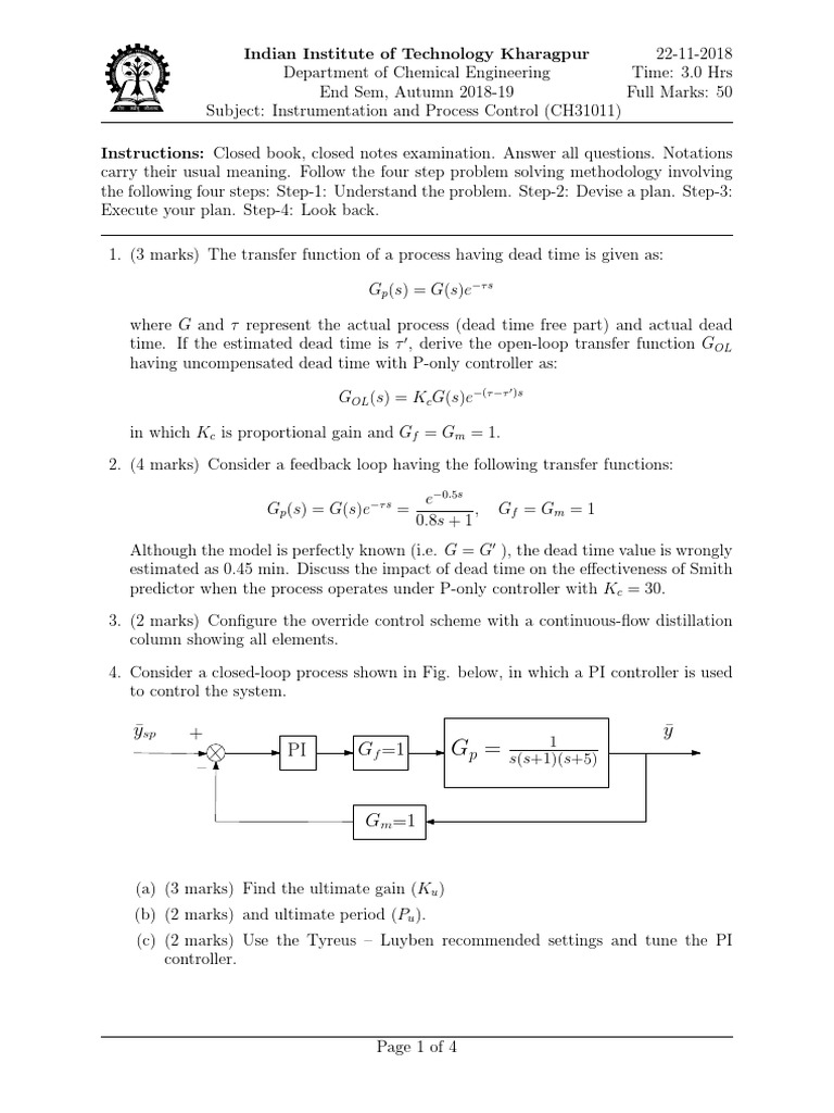 Ipc 18 Endsem | PDF | Inductor | Control Theory