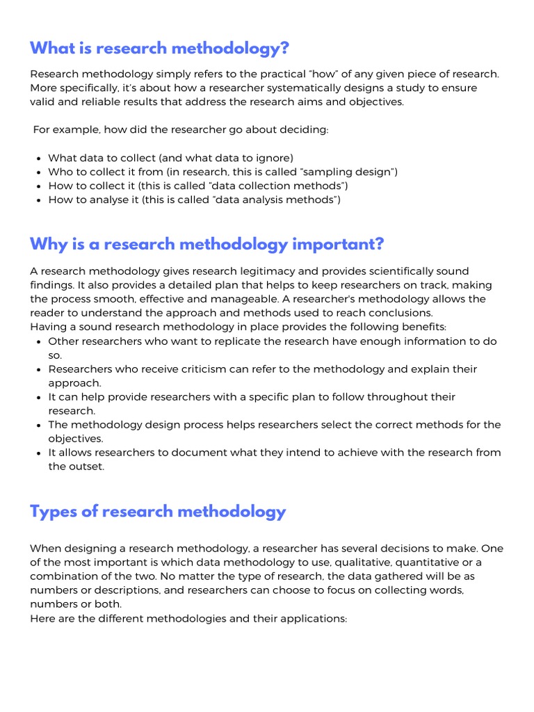 Understanding Research Methodology | PDF | Methodology | Quantitative ...