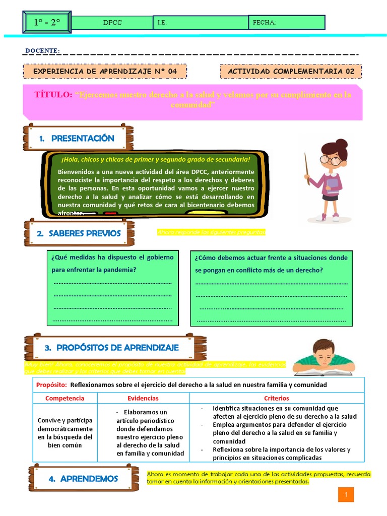 1ro - 2do Actividad Compl - (Semana 03) Complementaria 02 - Exp. 4-DPCC | PDF | Evaluación ...