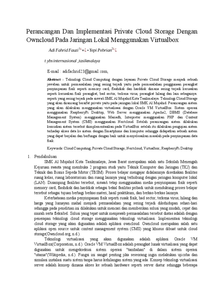Jurnal Perancangan Private Cloud | PDF | Seni | Komputer