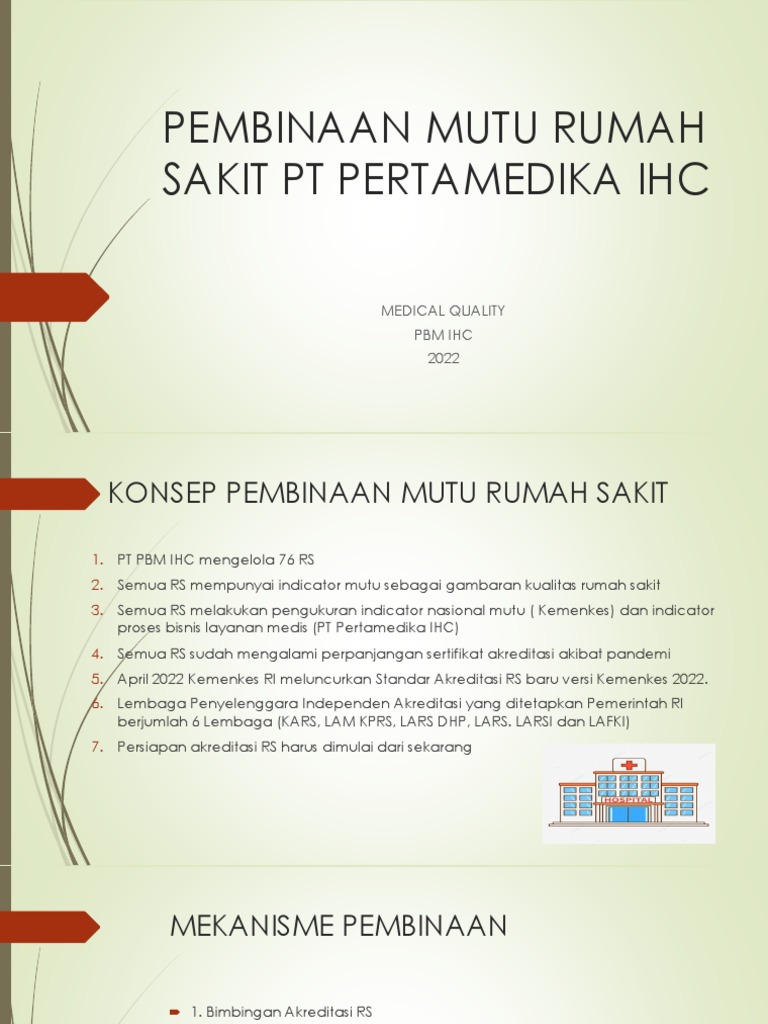 Pembinaan Mutu Rumah Sakit PT Pertamedika Rev 01 | PDF
