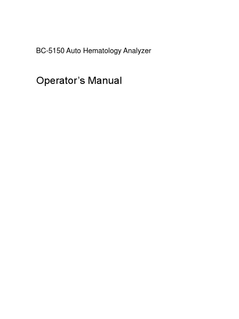 BC-5150 Operator's Manual V10.0 en | PDF