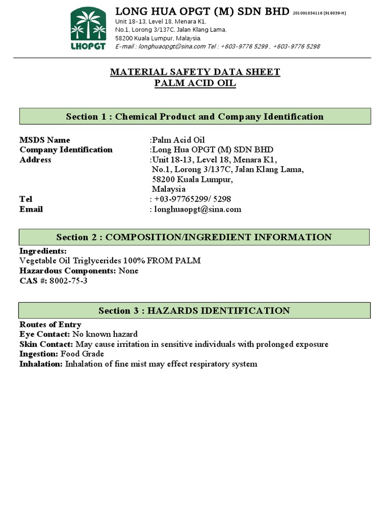 Pao - MSDS (LH) | PDF | Firefighting | Fires