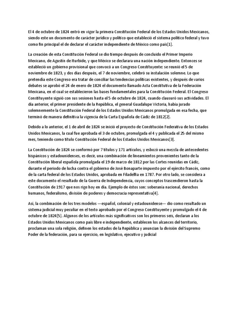 Constitucion de 1824 | PDF | México | Constitución