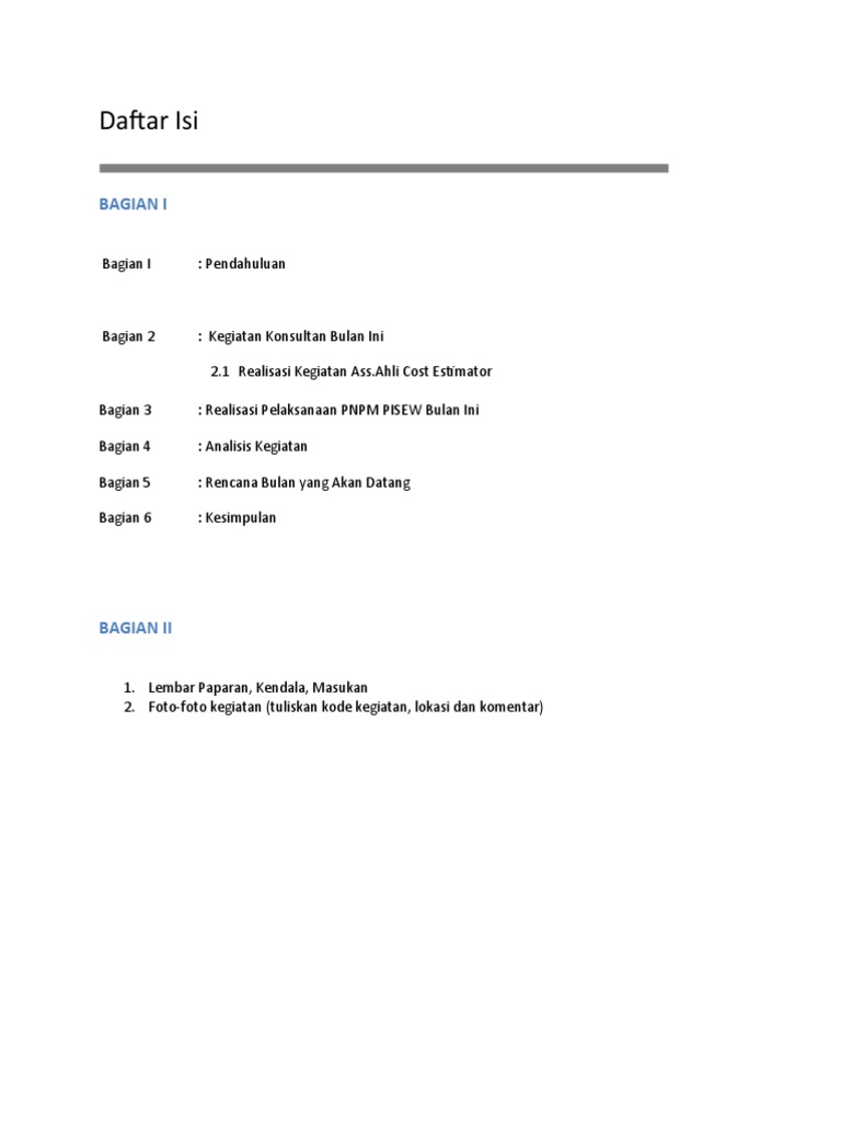 Draft Laporan Harian,bulanan | PDF