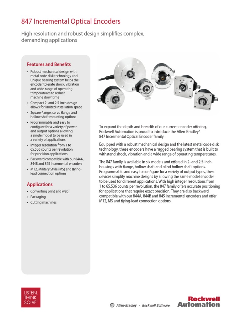847 Incremental Optical Encoders: High Resolution and Robust Design ...