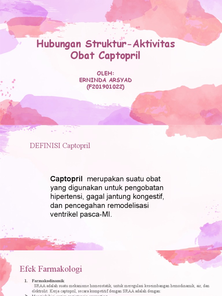 (Hubungan Struktur - Aktivitas Obat Captopril) PPT Kimed Erninda Arsyad (F201901022) KELAS C1 ...