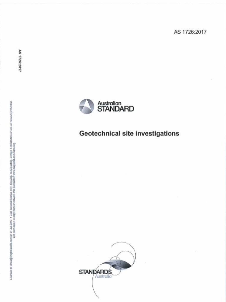 AS 1726-2017 Geotechnical Site Investigations | PDF