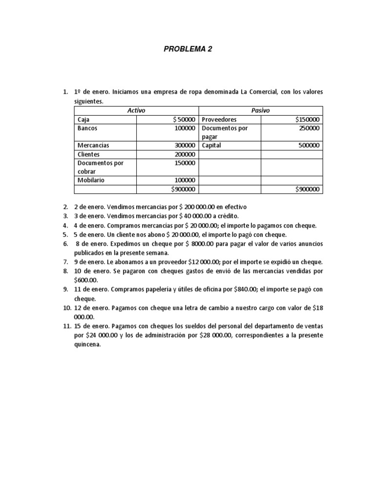 Problema 2 Completo | PDF | Cheque