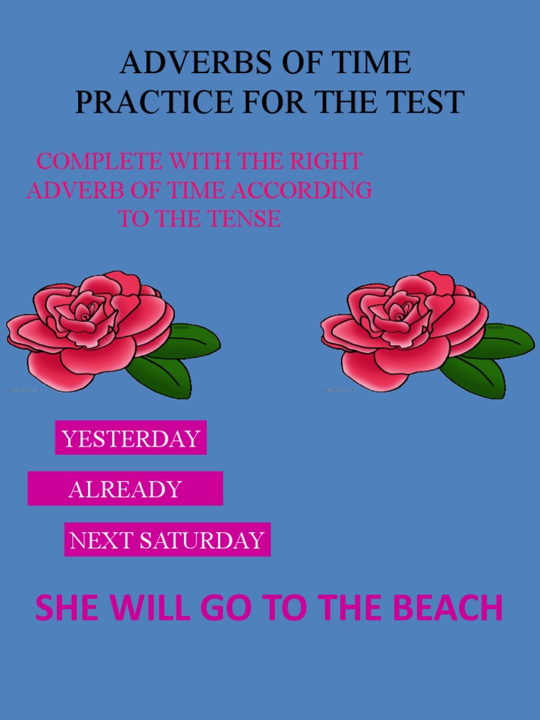 Adverbs of Time With Different Tenses Grammar Hala | PDF | Home & Garden