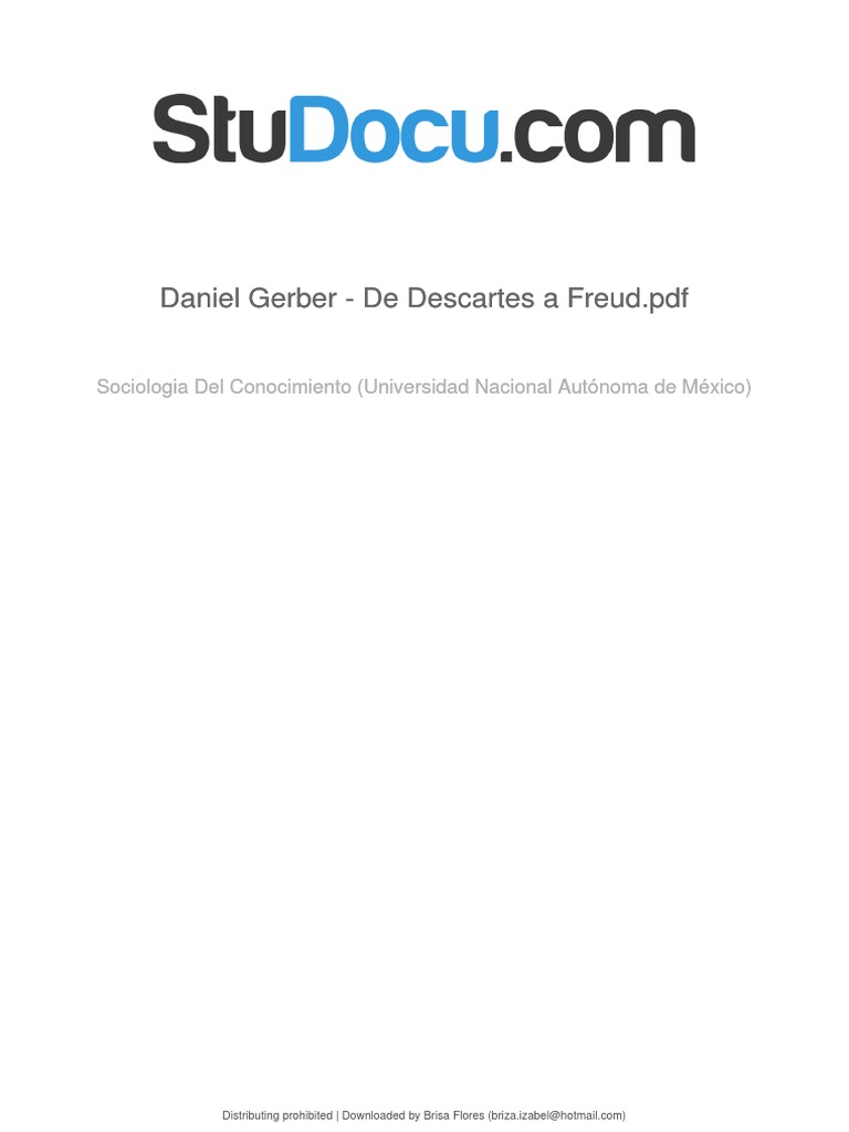 Daniel Gerber de Descartes A Freud | PDF | Psicoanálisis | Conocimiento