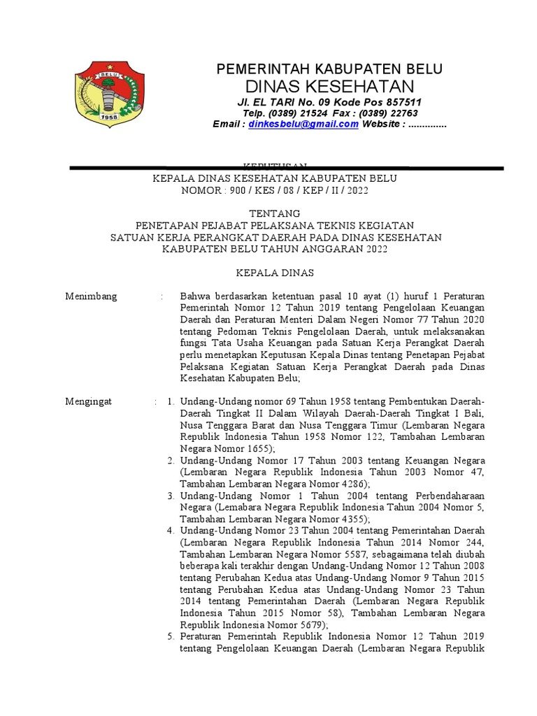 SK PA TTG PPTK 2022 - Lengkap | PDF