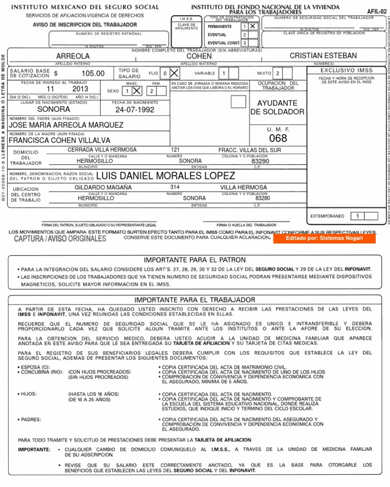 Afil 02 Aviso Inscripcion Trabajador | PDF