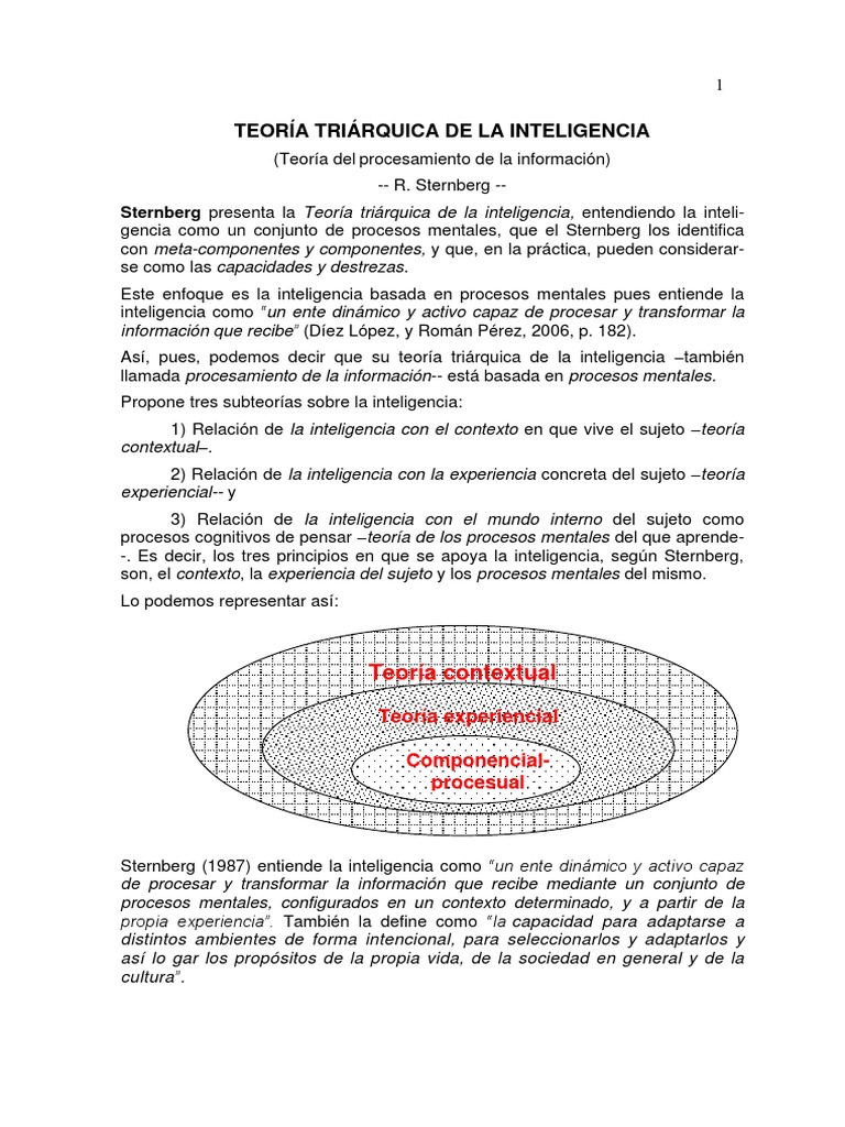 Teoría de Sternberg. Procesos Mentales - Ejercicios Varios | PDF ...