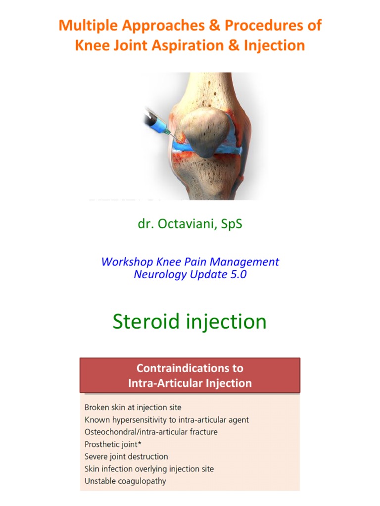 Knee Joint Injection Techniques Guide | PDF