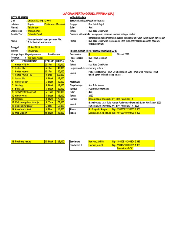 Cara Membuat LPJ | PDF