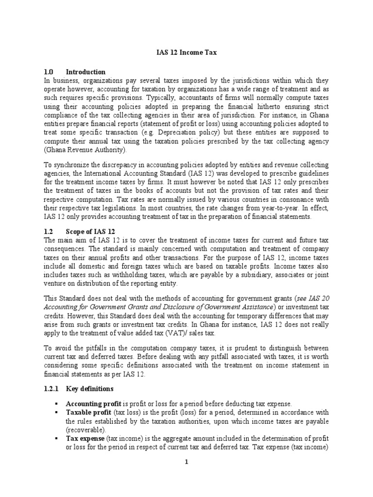 A Comprehensive Overview of IAS 12 Income Taxes and its Key Principles ...