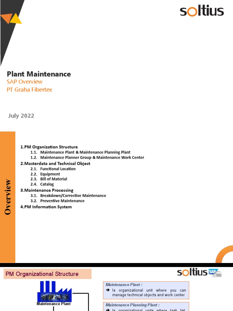 SAP PM Overview Fibertex | PDF | Business Process | Information Technology