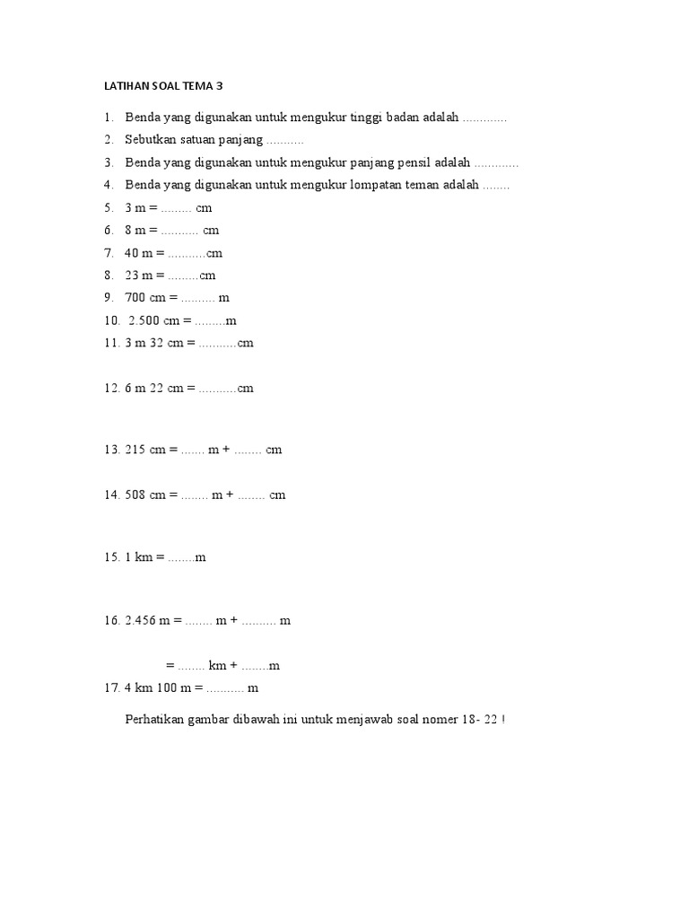 Latihan Soal Tema 3 | PDF | Griya & Taman