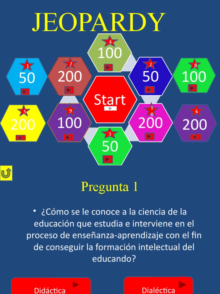 Jeopardy para El Sabado | PDF | Enseñando | Aprendizaje