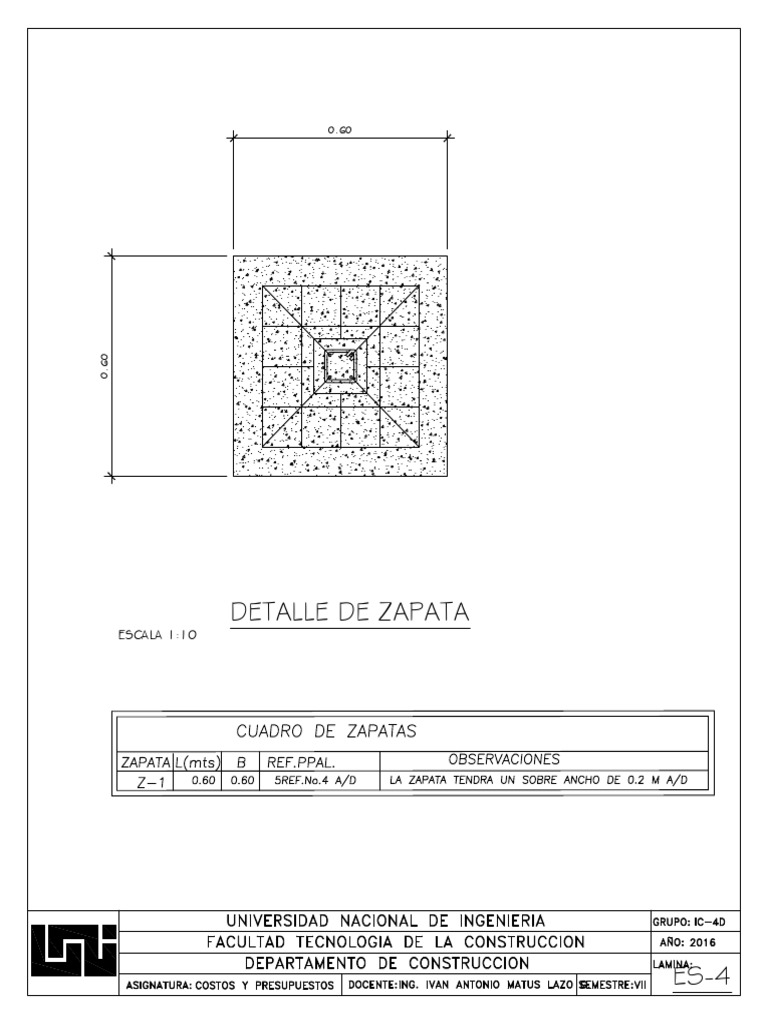 Detalle Zapata | PDF
