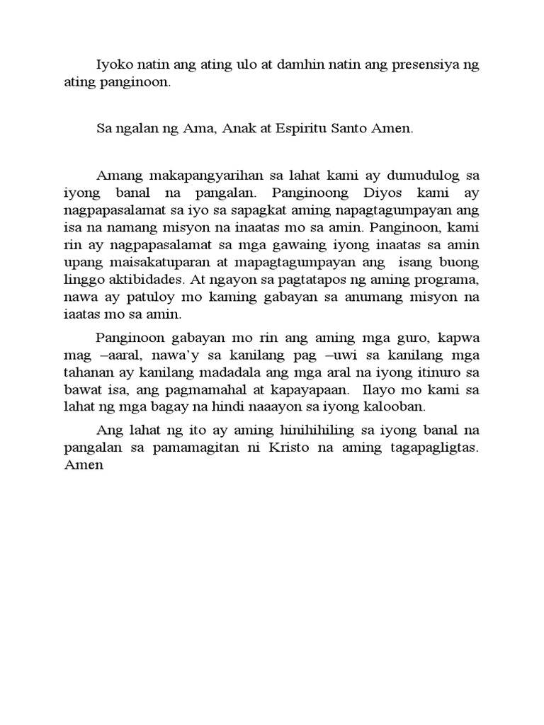 Closing Prayer | PDF