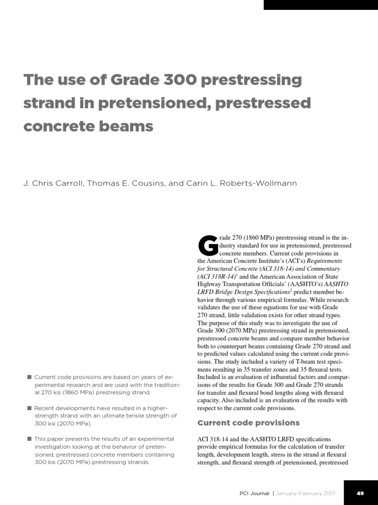 Prestressing Strand Analysis | PDF | Strength Of Materials ...