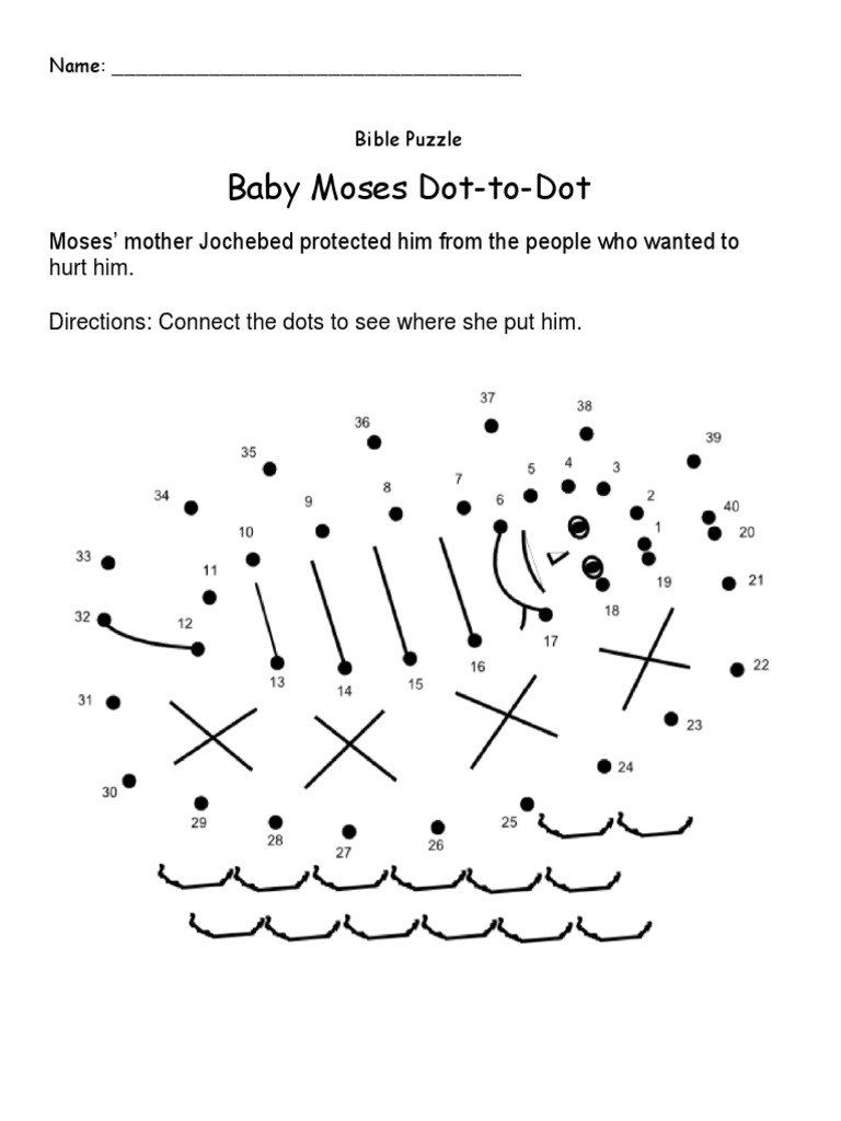 Baby Moses Dot To Dot | PDF