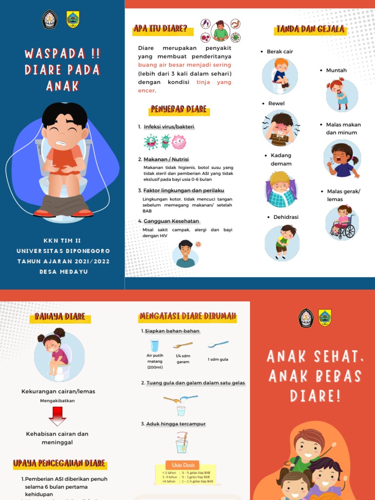 Leaflet Diare Pada Anak | PDF