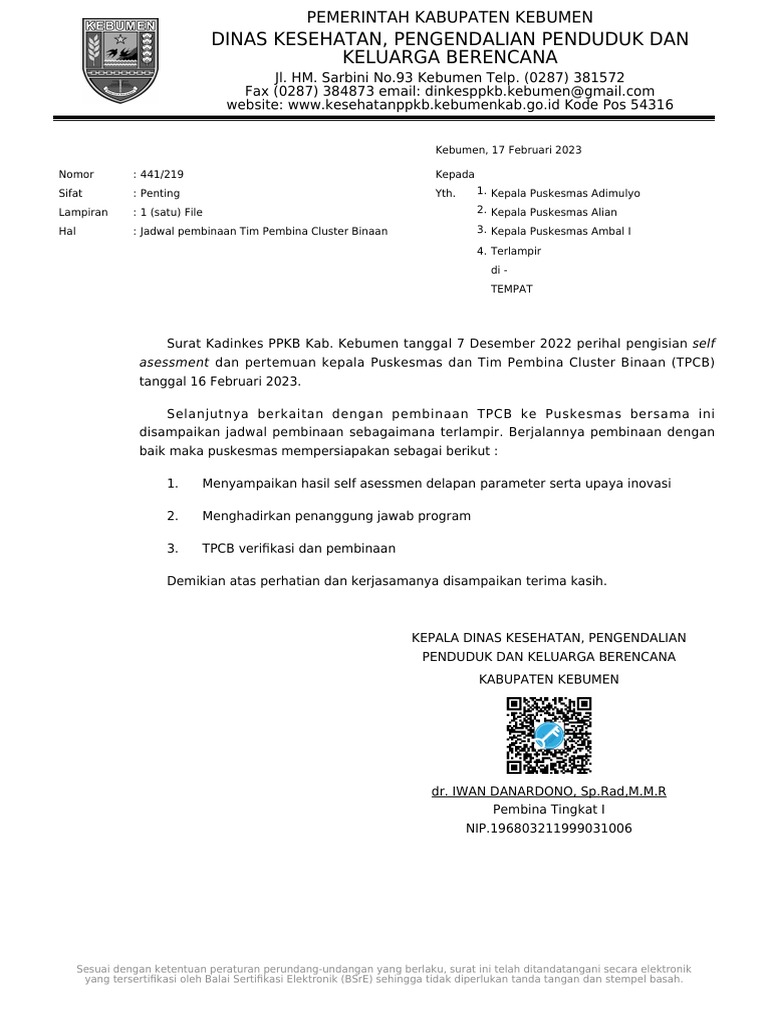Pembinaan TPCB Dari Dinkes | PDF