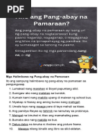 Pang Abay Na Pamaraan Worksheet | PDF
