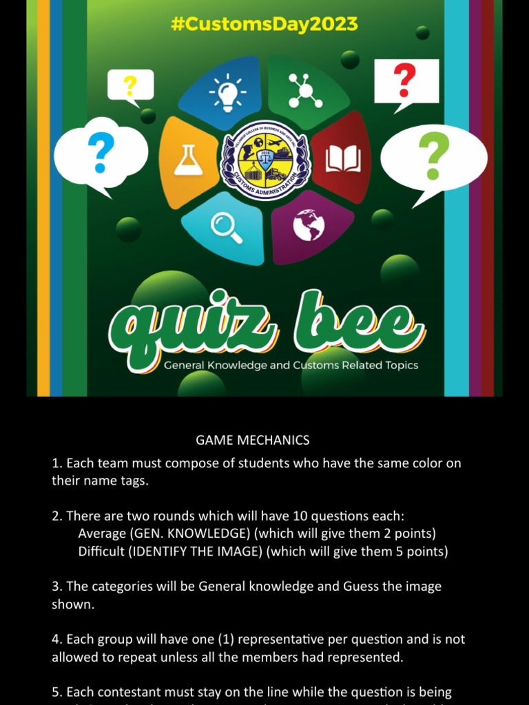 Quiz Bee | PDF | Question