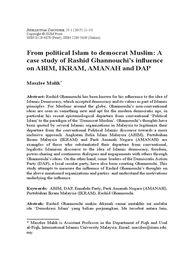 From Political Islam To Democrat Muslim | PDF | Islamism | Government