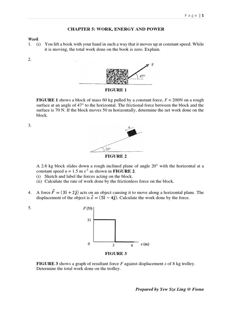 Chapter 5: Work, Energy and Power | PDF | Force | Potential Energy
