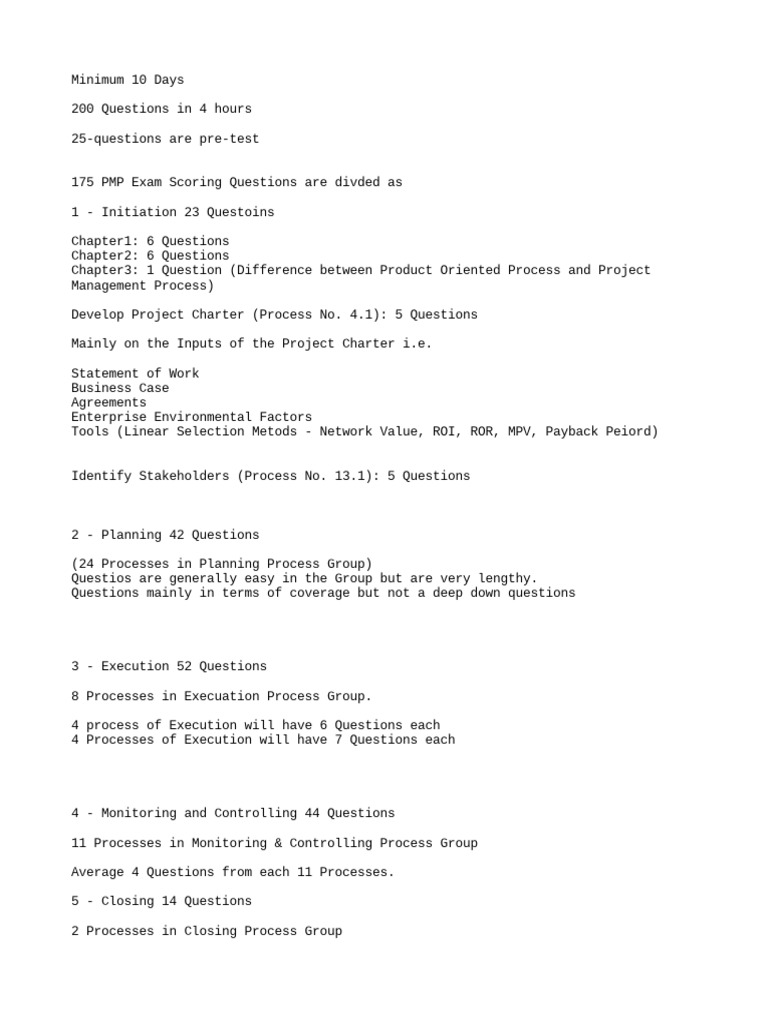 Notes - Road Map To PMP Exam | Download Free PDF | Procurement ...