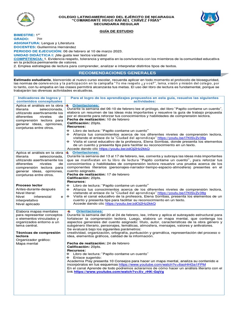 Guia 7mos IBim | PDF | Comprensión lectora | Sustracción