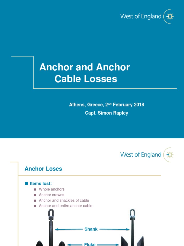 Anchor and Anchor Cable Losses | Download Free PDF | Anchor | Ships