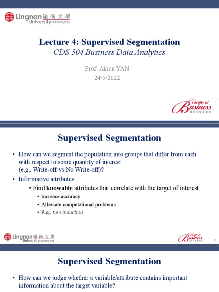 Lecture4 Supervised Segmentation For Students | PDF | Statistical Classification | Applied ...