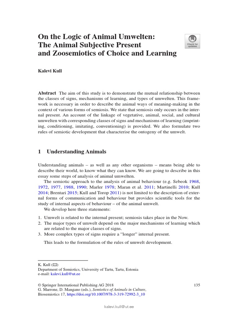 On The Logic of Animal Umwelten The Anim | PDF | Semiotics | Meme
