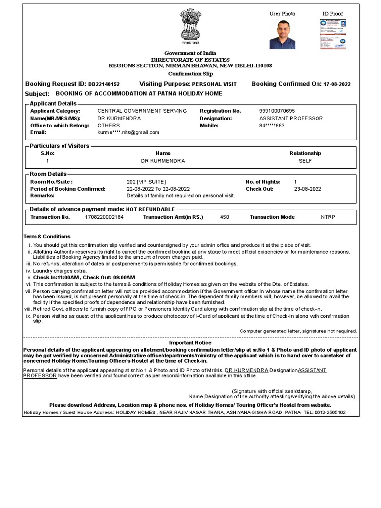 Confirmation Slip | PDF